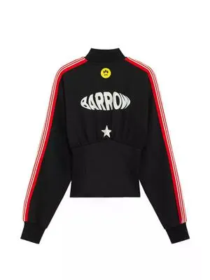 BARROW Logo-print Corset-waist Zip-up Sweatshirt