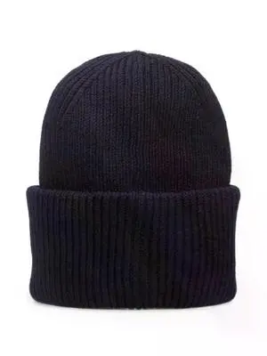 NAPAPIJRI Evei Flag-patch Ribbed-knit Beanie Hat - Blue