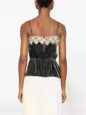 FORTE_FORTE Lace-trim Peplum Top