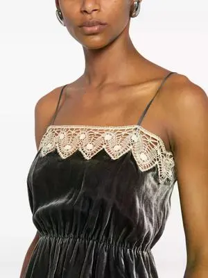 FORTE_FORTE Lace-trim Peplum Top