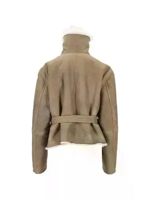 Rick Owens Belted Leather Jacket - Brown