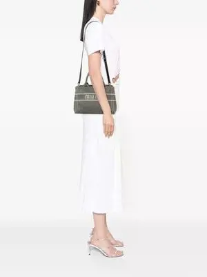 Miu Miu 2010-2026 Small Denim Logo Satchel