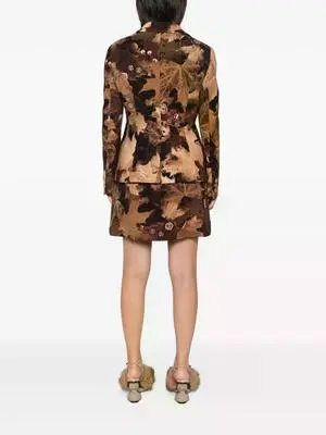 Moschino 1990s Leaf-print Skirt Suit