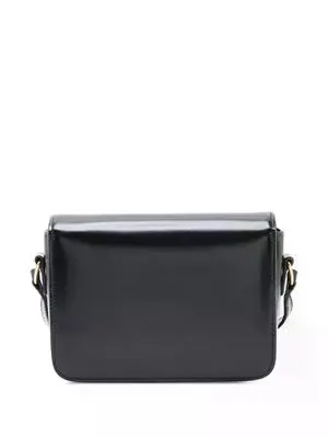 Celine 2010-2026 Classique Shiny Calfskin Triomphe Crossbody Bag - Black