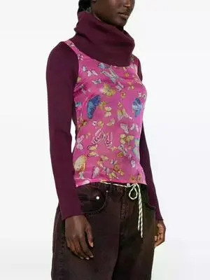Dolce & Gabbana 2000s Butterfly-print Roll-neck Sweater