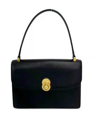Celine 1990-2000 Leather Rotating Planet Top Handle Bag Handbag - Black