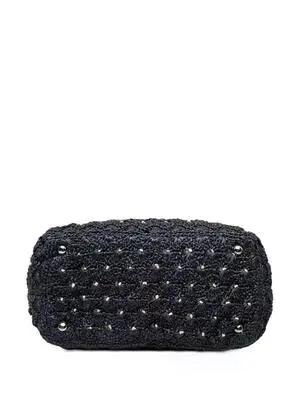 Prada 2013-2026 Raffia Effect Crochet Pois Satchel