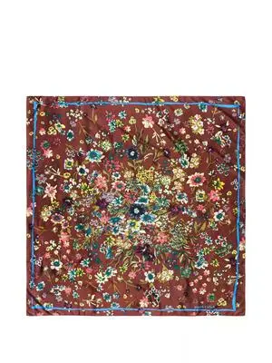 Bimba Y Lola Garnet Floral Garden Composition Scarf - Red