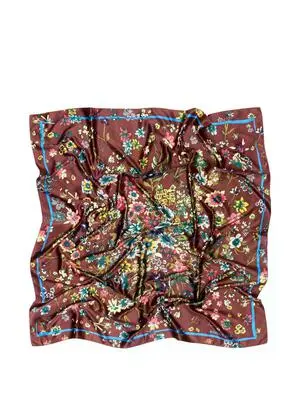 Bimba Y Lola Garnet Floral Garden Composition Scarf