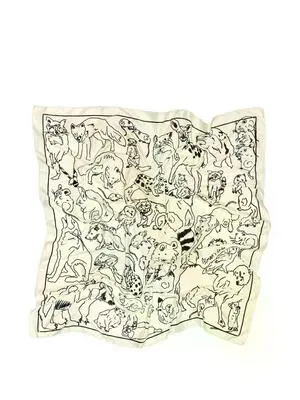 Bimba Y Lola Animal Handkerchief Sketch Off White