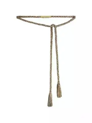 Momoni Lyra Braided Tassel Belt - Gold