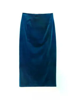 JIL SANDER Velvet Midi Skirt - Blue