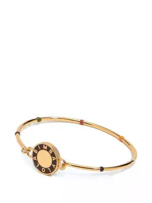 Bimba Y Lola Rigid Bracelet With Brown Enamel Logo And Multicolor Dots