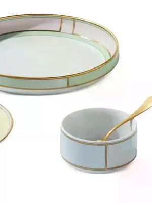 GINORI 1735 Diva Gold-trim Fruit Bowl - Blue