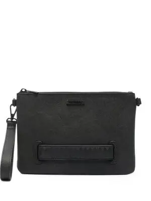 SPRAYGROUND Shark Mouth Embossed Clutch Bag - Black