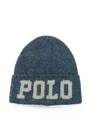 Polo Ralph Lauren Intarsia-knit Turn-up Brim Beanie Hat - Blue