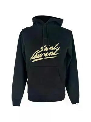 Saint Laurent Logo-print Hoodie - Black