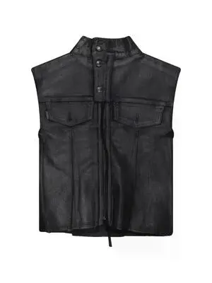 Ottolinger Button-up Glazed Denim Gilet Jacket