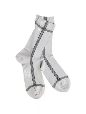 ANTIPAST Striped Knitted Socks - Grey