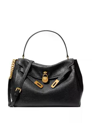 Michael Kors Hamilton Moderne Large Textured Leather Slouchy Satchel Bag - Black