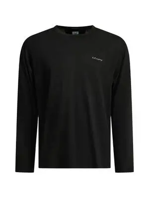C.P. COMPANY Logo-print Long-sleeved T-shirt - Black