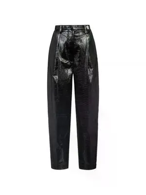 Remain Birger Christensen Cleo Croc-effect Leather Trousers - Black