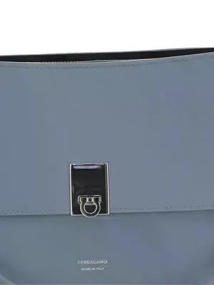 FERRAGAMO Gancini Buckle Leather Shoulder Bag