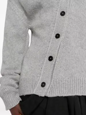 JIL SANDER Diagonal-buttoned V-neck Cardigan