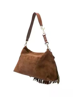 MARC ELLIS Fringe-trim Suede Shoulder Bag - Brown