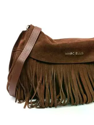MARC ELLIS Fringe-trim Suede Shoulder Bag - Brown