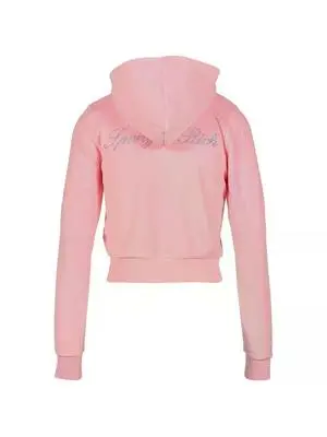 Sporty & Rich Crystal-logo Velour Hoodie