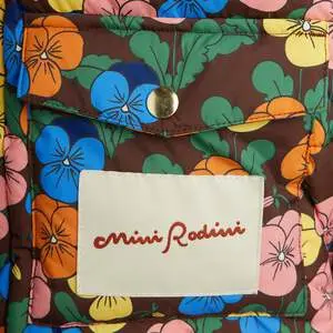 MINI RODINI Violas Padded Jacket With A Violet Print - Multicolor