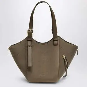 Loewe Brownish Hammock Flip Bag In Suede - Green