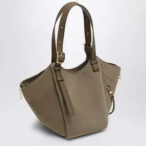 Loewe Brownish Hammock Flip Bag In Suede