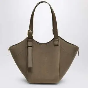 Loewe Brownish Hammock Flip Bag In Suede