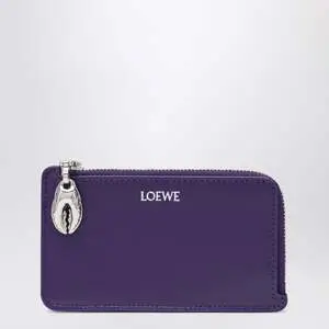 Loewe Lambskin Claw Card Holder - Purple