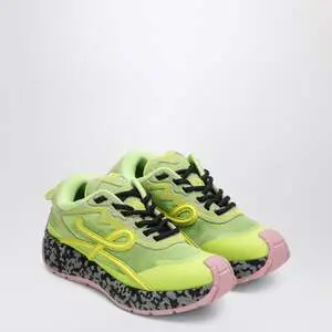 Loewe Pogo Sneakers In Technical Mesh And Leather - Green