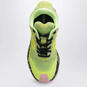 Loewe Pogo Sneakers In Technical Mesh And Leather - Green