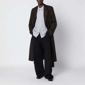 MAISON MARGIELA Belted Coat With Herringbone Pattern
