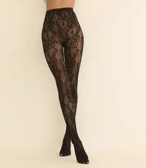 DÔEN Wolford Infinite Rose Lace Tights