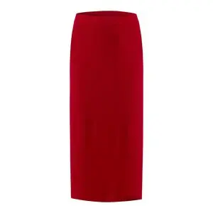 HELEN MCALINDEN Rhea Ribbed Ruby Cashmere Skirt