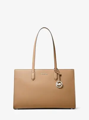 Michael Kors Scarlett Medium Textured Tote Bag In By - Brown