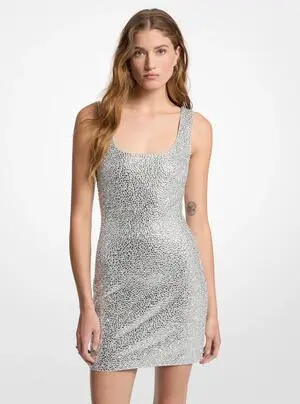Michael Kors Rhinestone Embellished Scuba Mini Dress In Size By