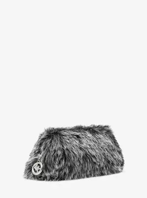 Michael Kors Goldie Large Faux Fur Clutch In By