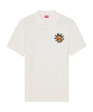 Kenzo Orange Embroidered Polo Shirt