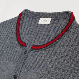 Gucci Web Crewneck Cardigan