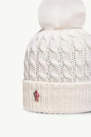 Moncler Wool Beanie With Pom Pom