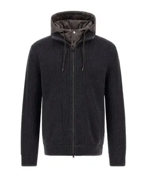 Herno Hooded Knit Top - Light Gray
