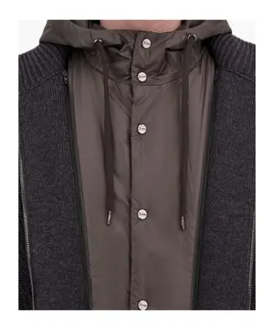 Herno Hooded Knit Top - Light Gray