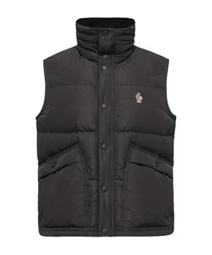 Moncler High-neck Button-up Gilet - Black